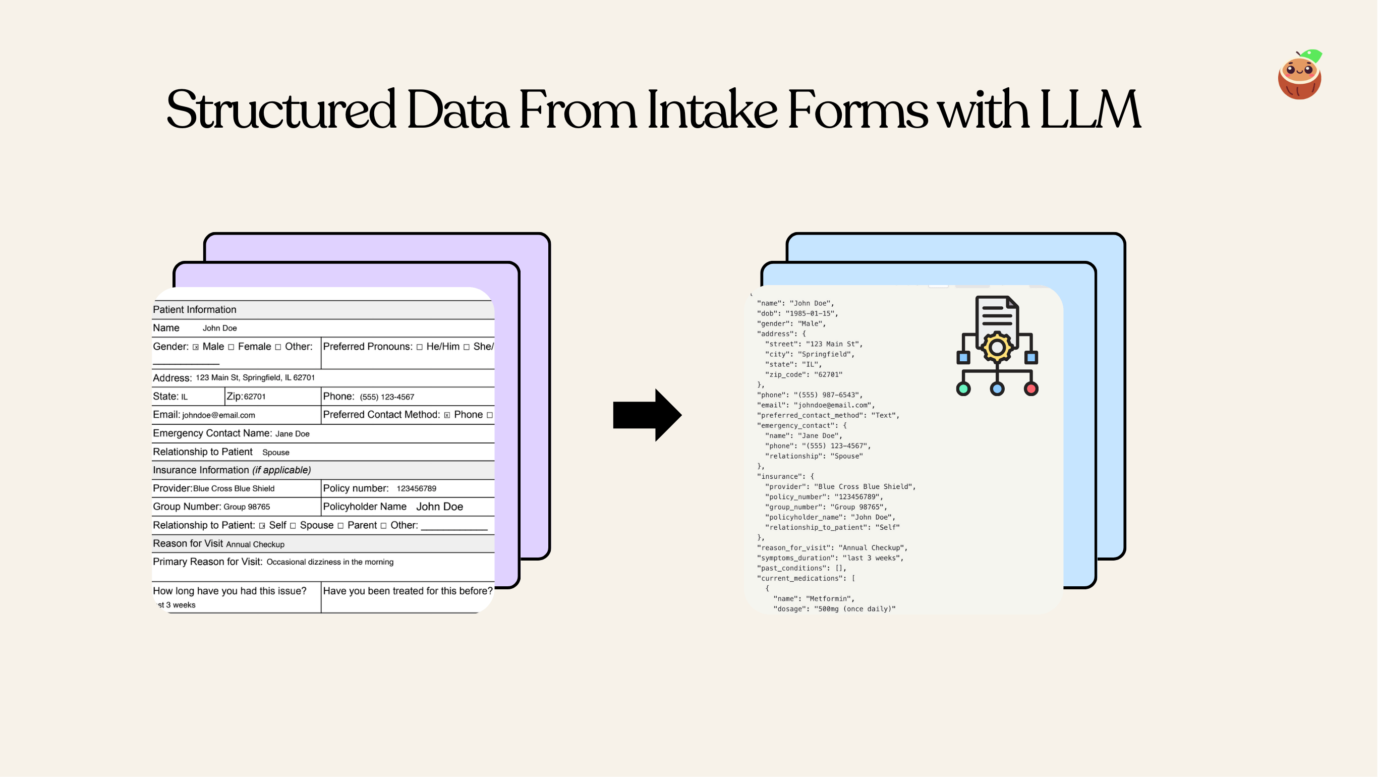 Extract Nested Structured Data from Patient Form | CocoIndex